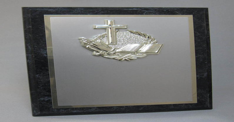 Double Silver Plate Plaque with Wreath | Rainbow Creations